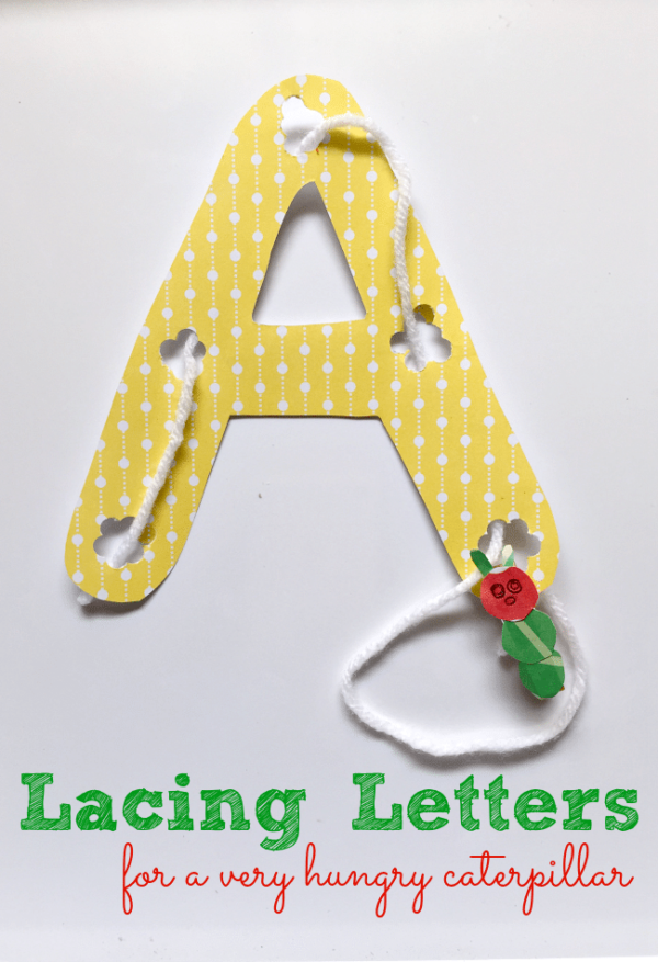 Lacing Letters Inspired by The Very Hungry Caterpillar