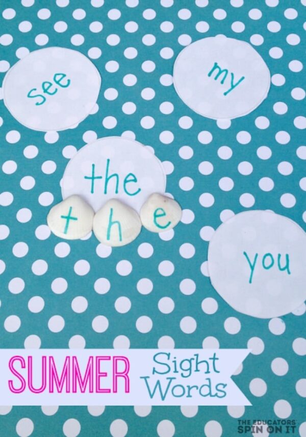 Summer Sight Word Game with Sea Shells