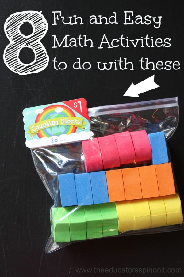 8 Easy Math Activities with Counting Blocks - The Educators' Spin On It