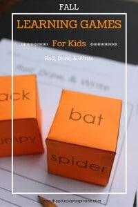 Fall Learning Games for Kids: Roll, Draw, and Write - The Educators ...