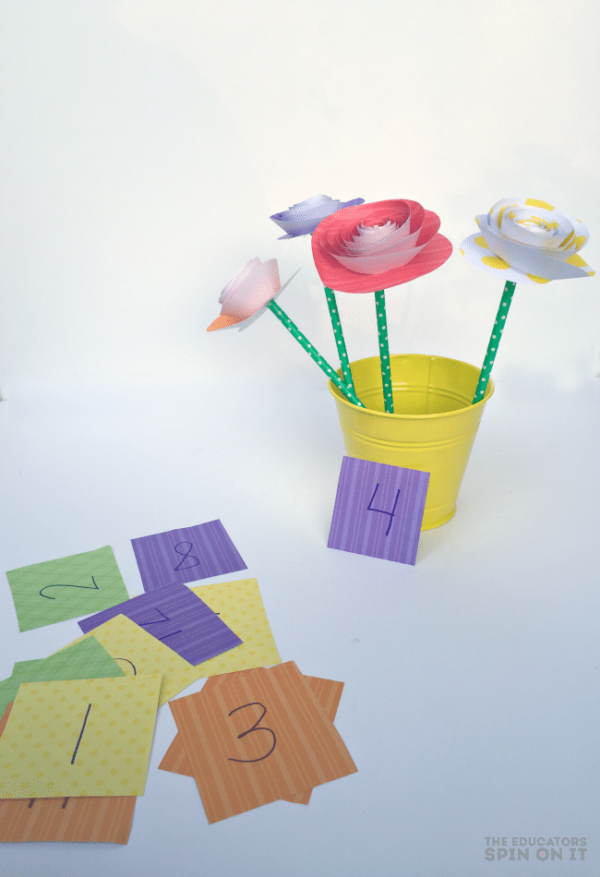 Spiral Paper Flower Math Activity Inspired by the Book Madeline