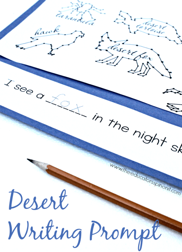 Desert Animal Writing Prompt for young children