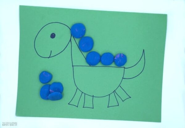 Dinosaur Shapes Game for Kids with Playdough