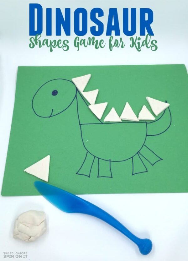 Dinosaur Shapes Game for Kids with Playdough