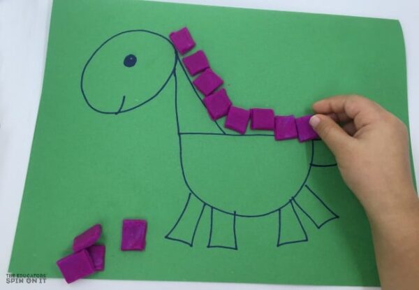 Dinosaur Shapes Game for Kids with Playdough