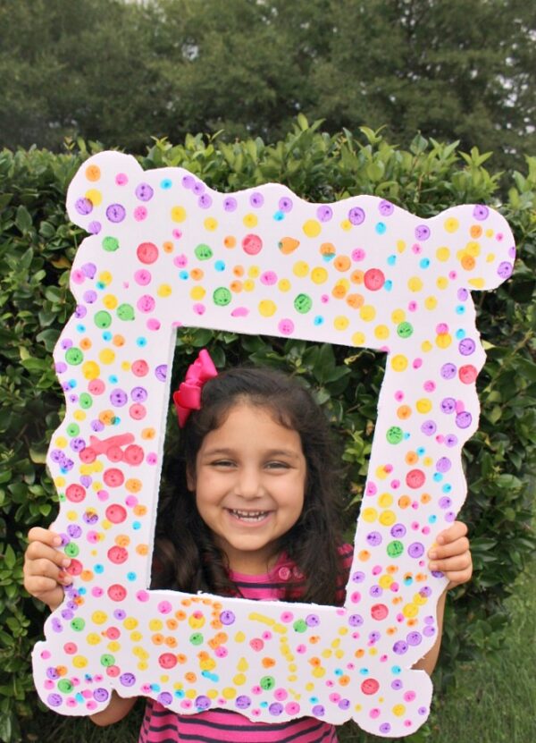 Kid Made Art Frame to Celebrate Dot Day