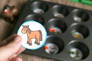 Farm Muffin Tin Syllable Counting Game for Kids - The Educators' Spin On It