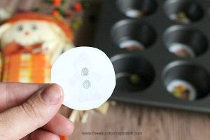 Fall Muffin Tin Syllable Counting Game for Kids to Make and Play