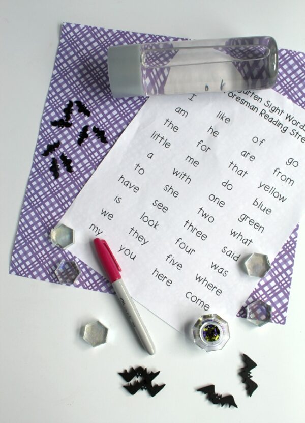 Bat Themed Sensory Bottle Sight Word Game for Beginning Readers - The ...