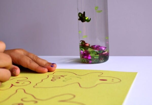 Ghost Themed Sensory Bottle Sight Word Game for Beginning Readers