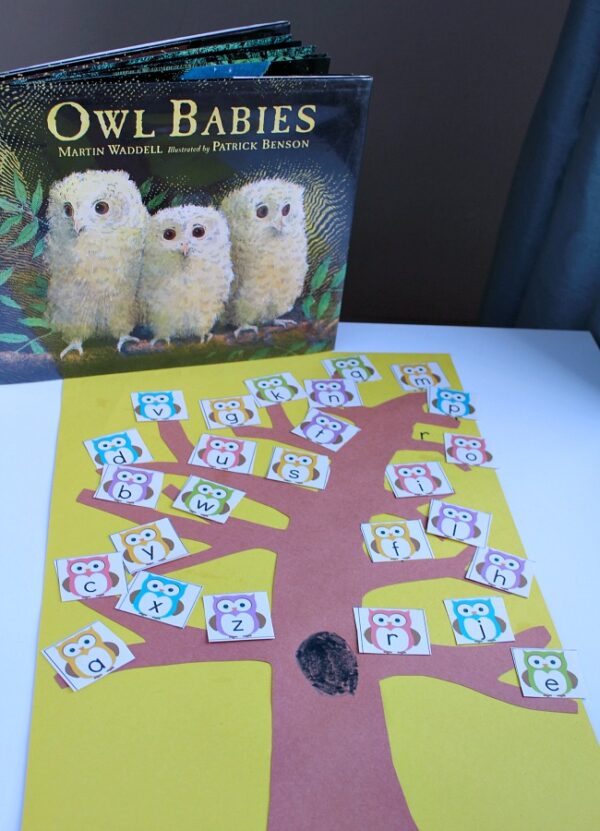 Printable Owl Themed Alphabet Game for Preschoolers