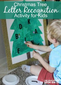 Christmas Tree Letter Recognition Activity for Kids