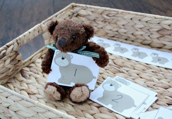 Printable Hide and Seek Bear Number Game for Preschoolers