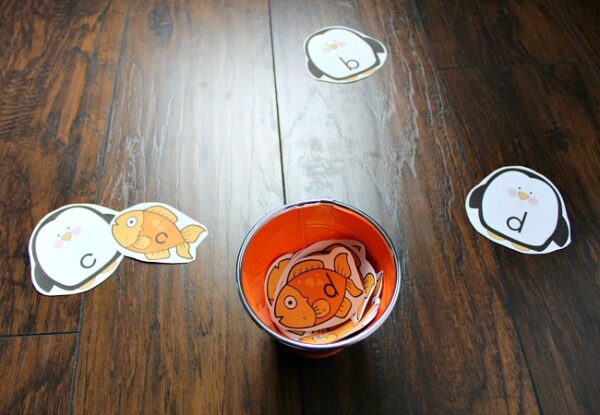 Penguin Themed Alphabet Game for Preschoolers with Printable