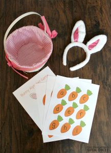 Sidewalk Chalk Bunny Alphabet Game with Printable