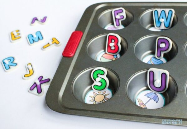 BEACH Unit: Make and Play a Summer Muffin Tin Syllable Counting Game