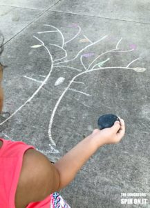 Fall Leaf Movement Activity with SideWalk Chalk for Preschoolers