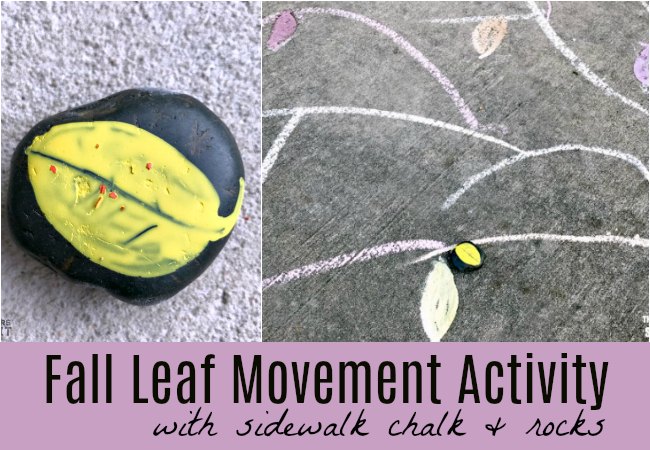 Fall Leaf Movement Activity with SideWalk Chalk for Preschoolers