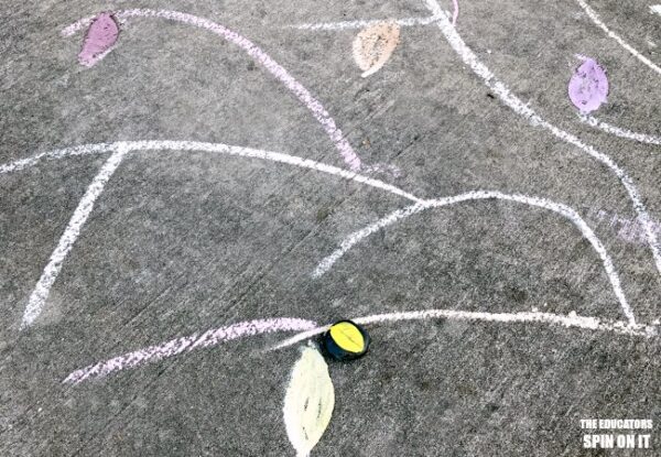 Fall Leaf Movement Activity with SideWalk Chalk for Preschoolers