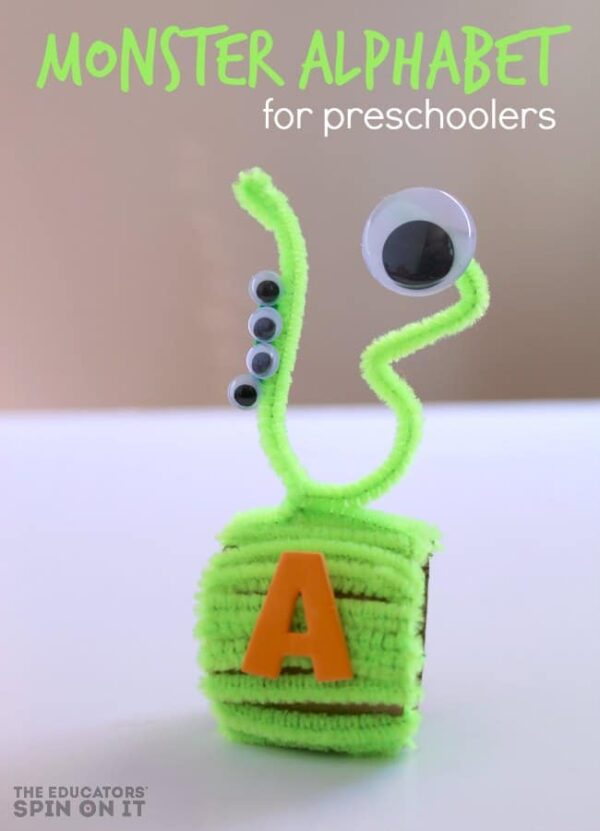 Monster Themed Name Necklace Craft for Preschoolers - The Educators ...