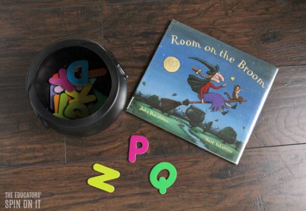 Witch Themed Alphabet Hide and Seek Game for Halloween