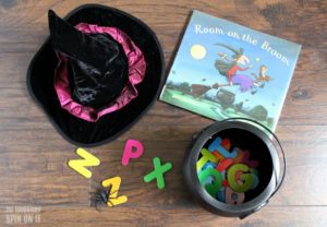 Witch Themed Alphabet Hide and Seek Game for Halloween