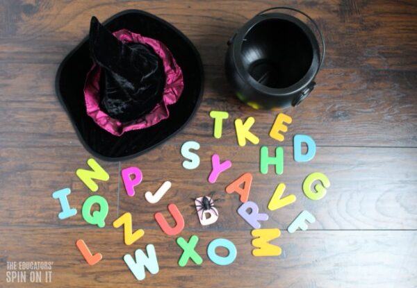 Witch Themed Alphabet Hide and Seek Game for Halloween