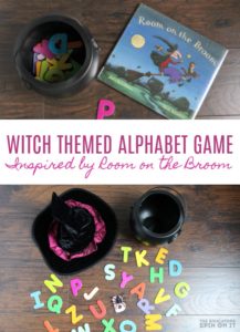 Witch Themed Alphabet Hide and Seek Game for Halloween
