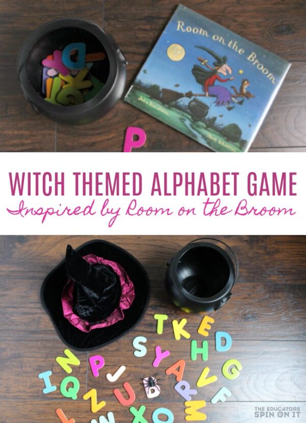 Witch Themed Alphabet Hide and Seek Game for Halloween
