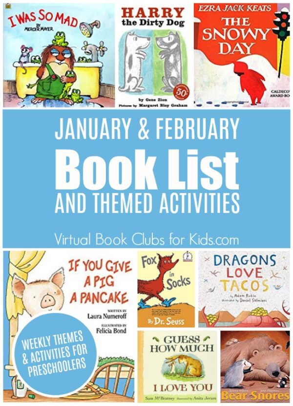 January and February Book List For Our Virtual Book Club for Kids