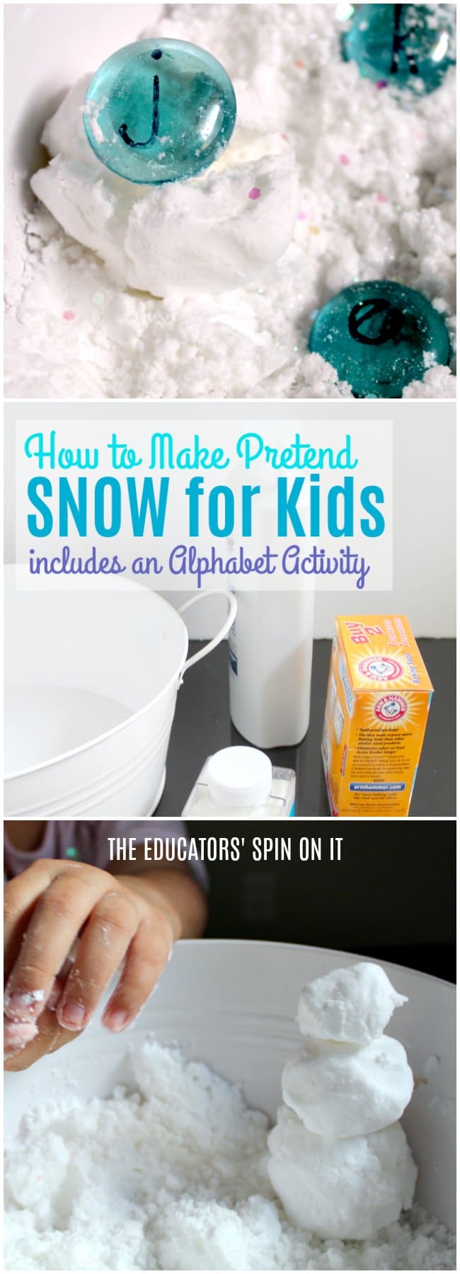 Fun and Easy Snow Themed Alphabet Sensory Bin for Kids