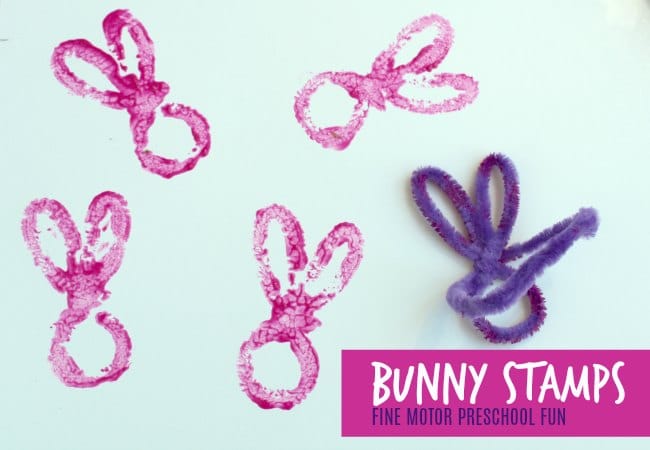 Fine Motor Bunny Stamp Paint Activity for Preschoolers