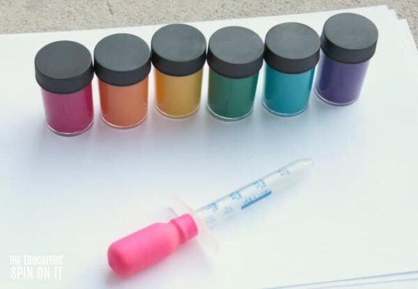 Drip Painting Rainbow Name Activity for Preschoolers