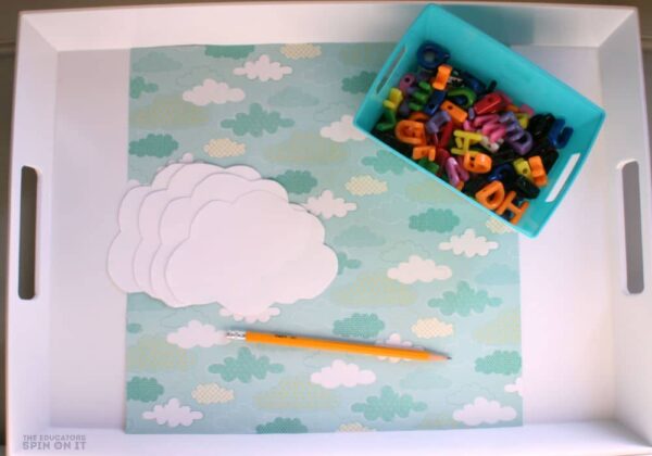 Cloud Themed Spelling Word Game with ABC Beads - The Educators' Spin On It