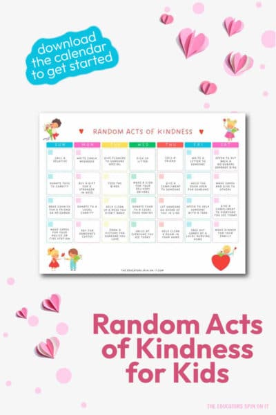 Random Acts of Kindness Calendar for Kids - The Educators' Spin On It