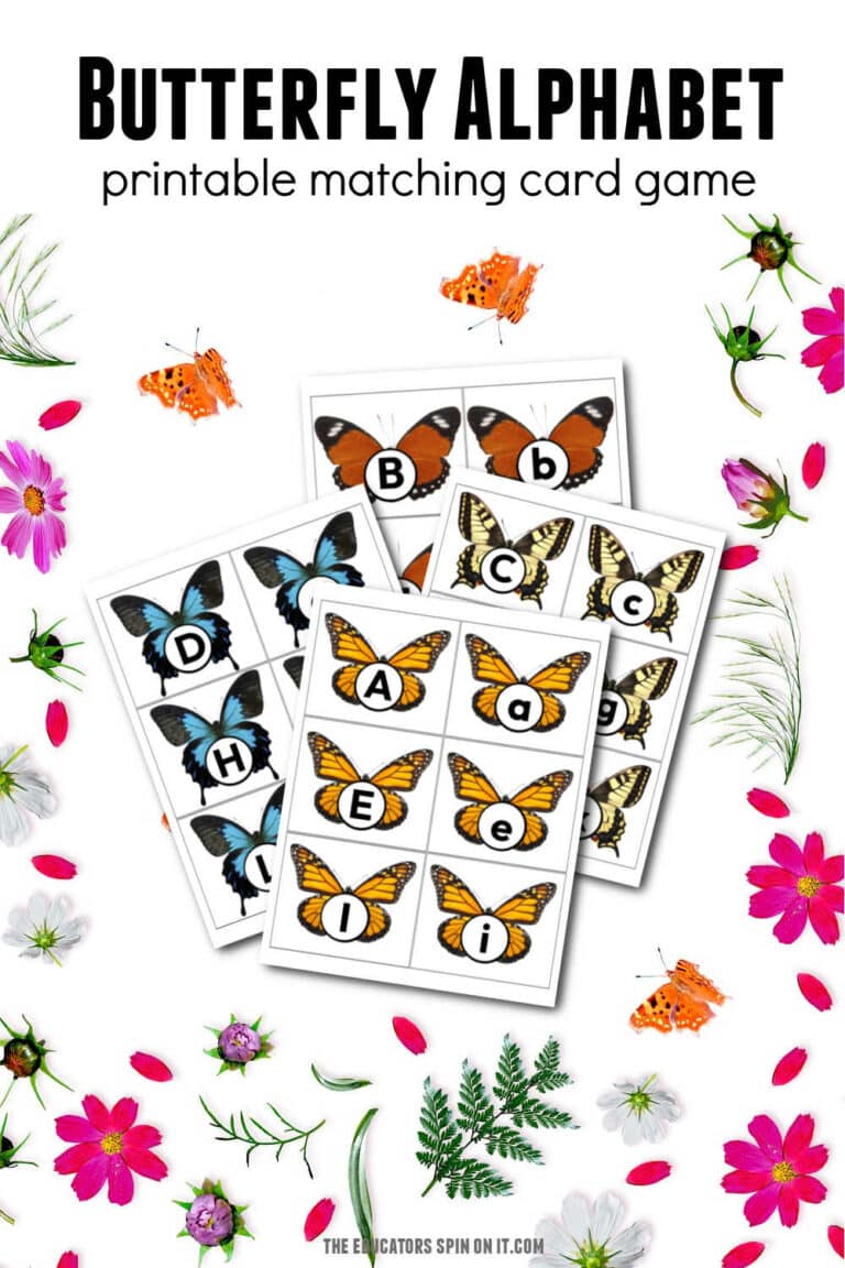 Butterfly Alphabet Card Game Printables - The Educators' Spin On It