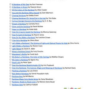 Printable Rainbow Book List for Kids - The Educators' Spin On It